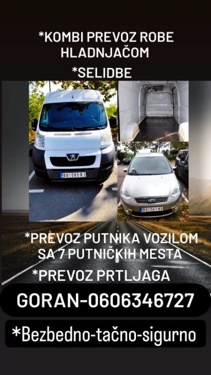 Prevoz robe putnika selidbe | Usluge (ponuda)